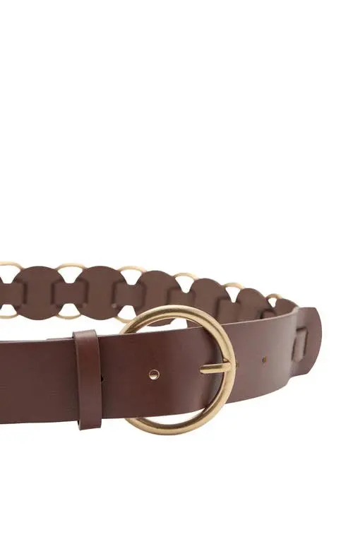 Mango Faux Leather Chain Belt