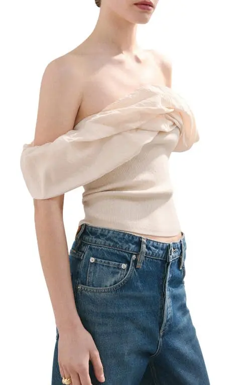 Mango Off-the-shoulder Knit Top
