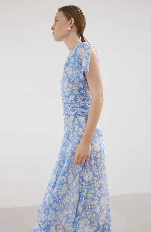 Mango Asymmetric Floral Print Dress