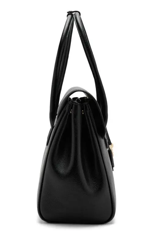 Mango Medium City Faux Leather Satchel - Black