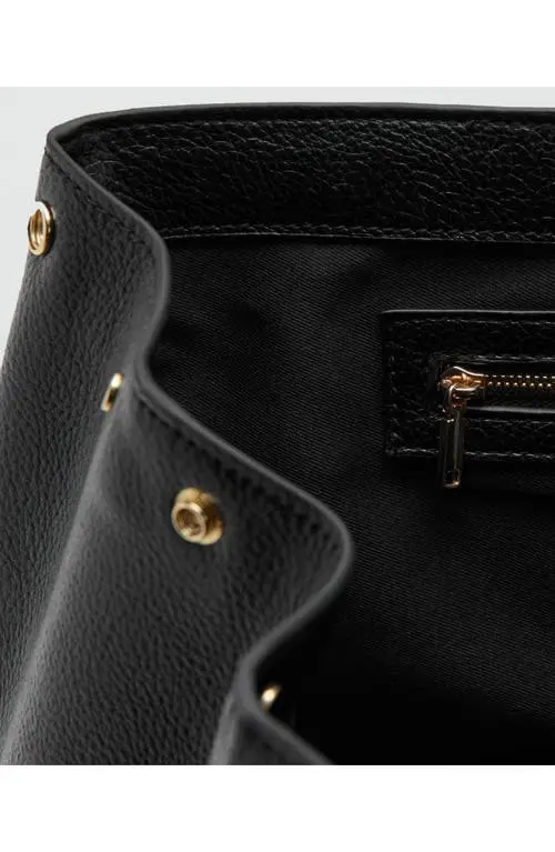 Mango Medium City Faux Leather Satchel - Black