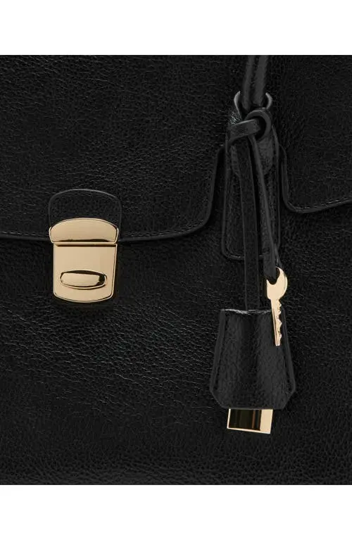 Mango Medium City Faux Leather Satchel - Black