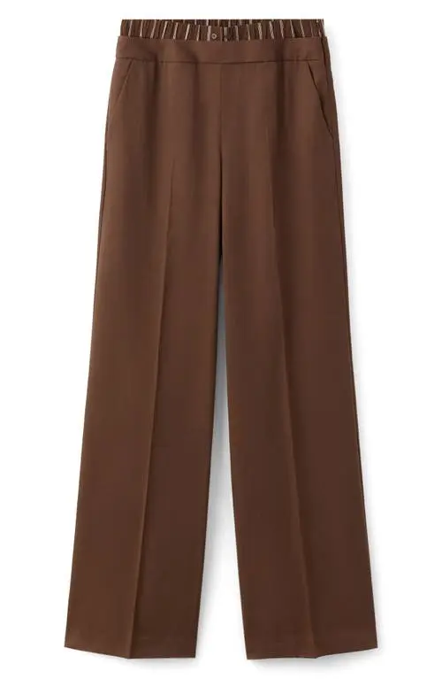 Mango Wide Leg Pants - Brown