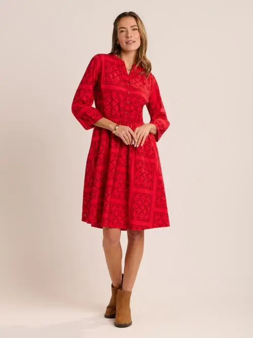 BRAKEBURN Zora Embroidered Cotton Dress