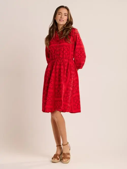 BRAKEBURN Zora Embroidered Cotton Dress