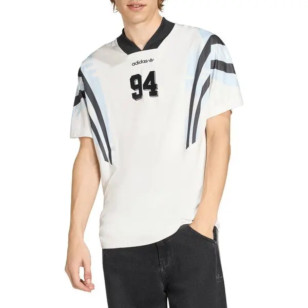 Adidas Santiago Aop Infill Soccer Jersey - Cloud White