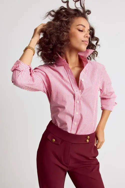 The Shirt By Rochelle Behrens Icon Shirt - Red/white Stripe
