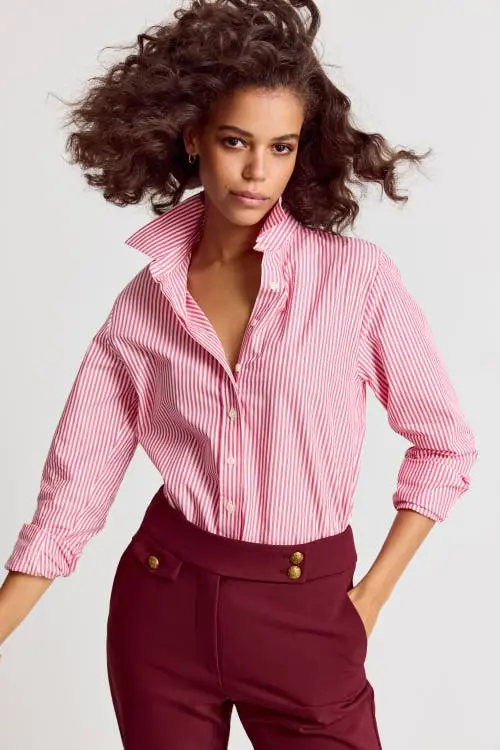 The Shirt By Rochelle Behrens Icon Shirt - Red/white Stripe