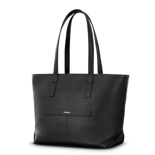 SAMSONITE Leather Tote With Laptop Sleeve - Black