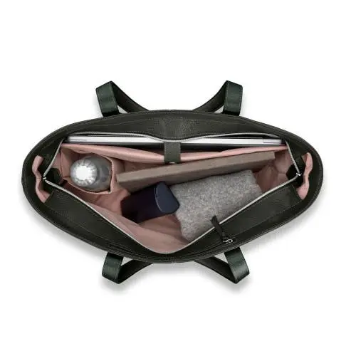 SAMSONITE Leather Tote With Laptop Sleeve - Olive