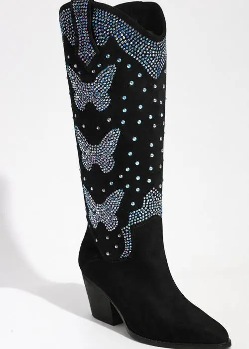 SPARKL Aurora Cowboy Boots - Black