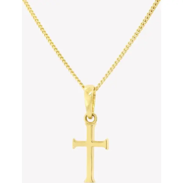 RIZEN JEWELRY Cross Pendant Necklace - 18k Gold Plated