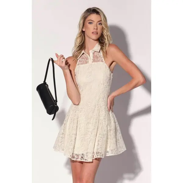 Walter Baker Nova Fit & Flare Mini Dress - Vanilla