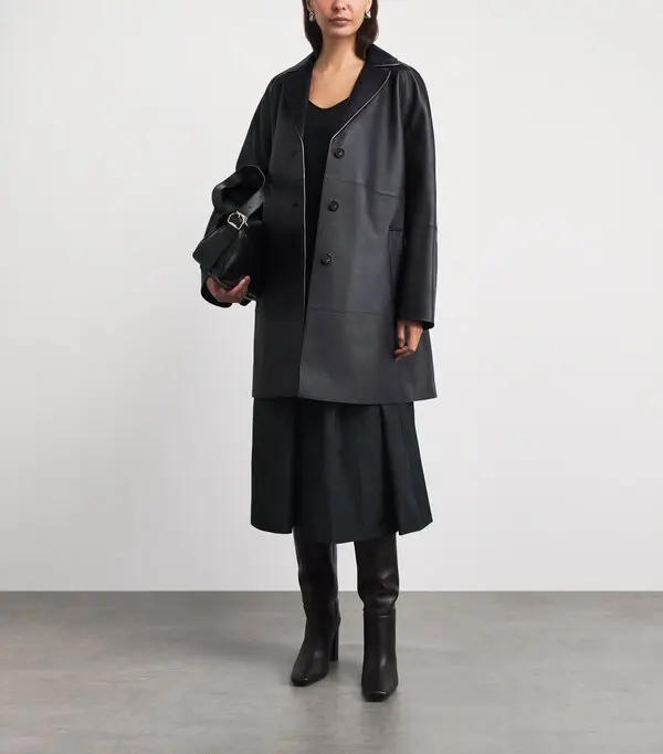 Vince Bonded Leather Coat