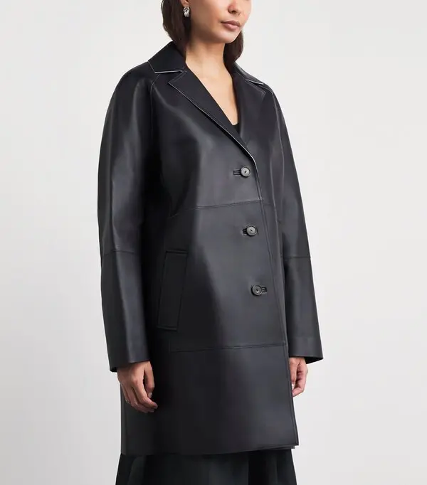 Vince Bonded Leather Coat