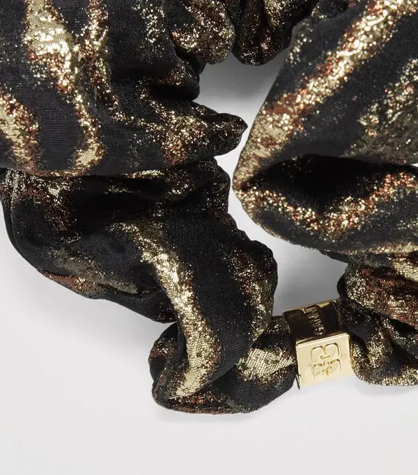 GANNI Metallic Leopard Print Scrunchie