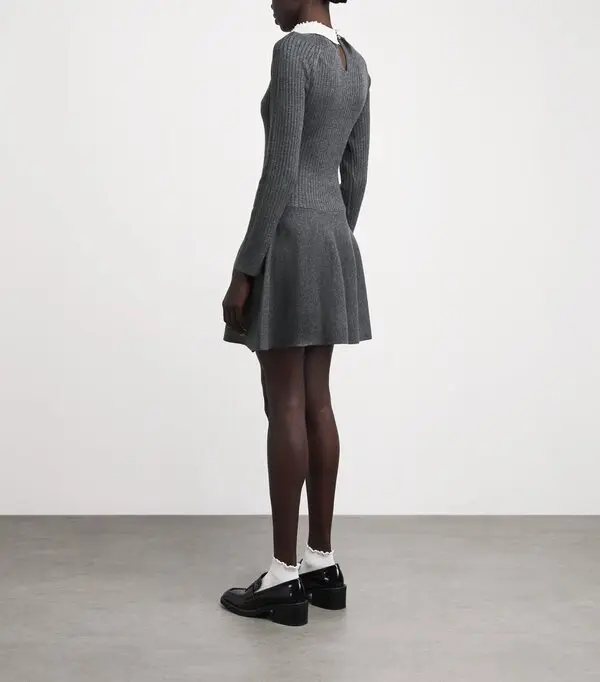 Maje Embellished Collar Knit Mini Dress