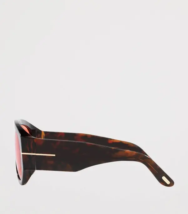 TOM FORD Tortoiseshell Bronson Aviator Sunglasses - Brown