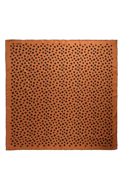 Valentino Garavani Dalmatian Polka Dot Silk Square Scarf - Orange