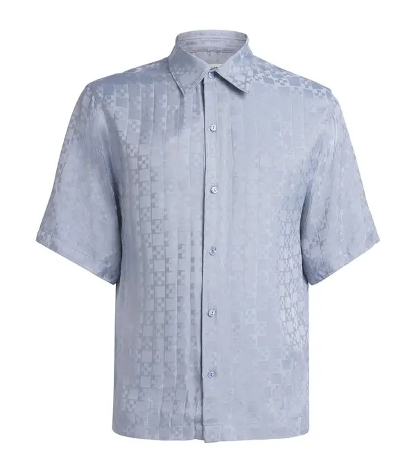 Sandro Jacquard Cross Short-sleeve Shirt - Blue