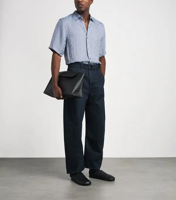 Sandro Jacquard Cross Short-sleeve Shirt - Blue