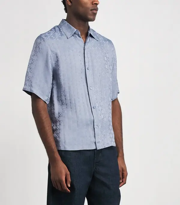 Sandro Jacquard Cross Short-sleeve Shirt - Blue