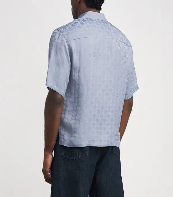Sandro Jacquard Cross Short-sleeve Shirt - Blue