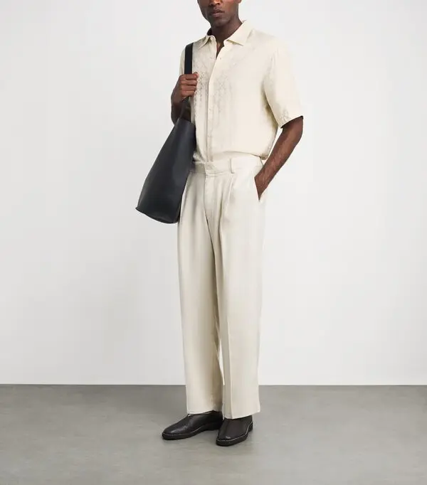 Sandro Jacquard Cross Short-sleeve Shirt - Beige
