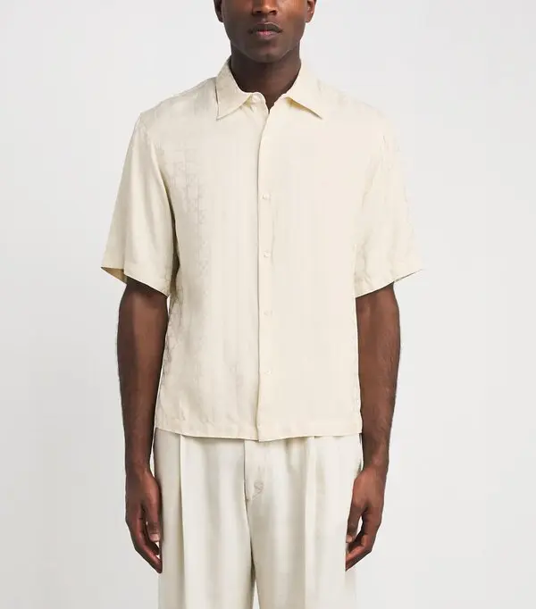 Sandro Jacquard Cross Short-sleeve Shirt - Beige