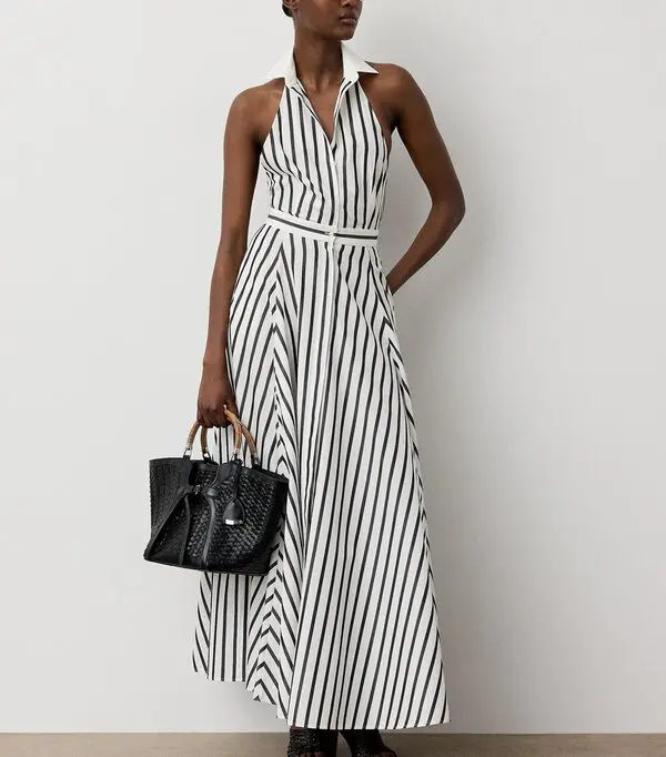 Ralph Lauren Cotton Stripe Eldred Maxi Dress - Black