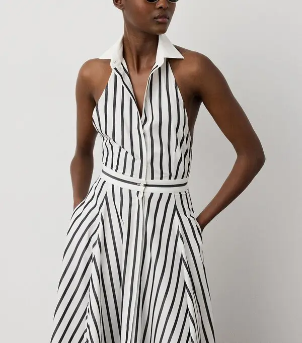 Ralph Lauren Cotton Stripe Eldred Maxi Dress - Black