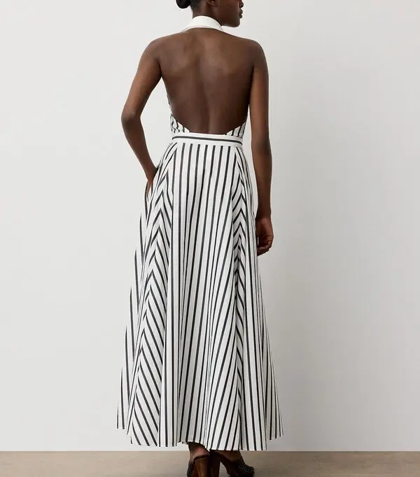 Ralph Lauren Cotton Stripe Eldred Maxi Dress - Black