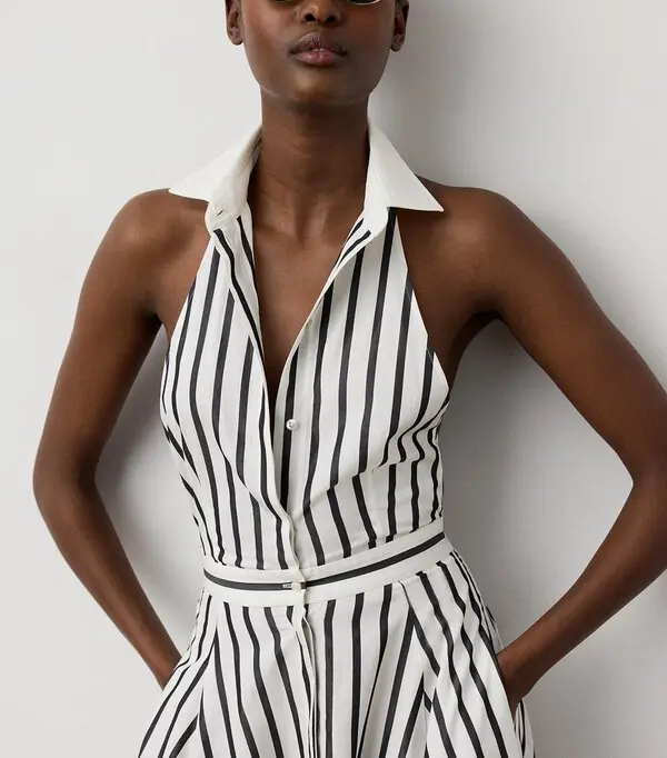 Ralph Lauren Cotton Stripe Eldred Maxi Dress - Black