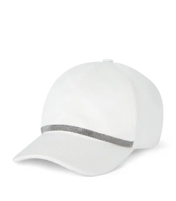 Brunello Cucinelli Cotton-blend Baseball Cap With Monili Detail - Beige
