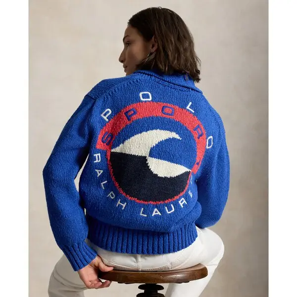 Ralph Lauren Cotton Full-zip Cardigan With Wave Logo
