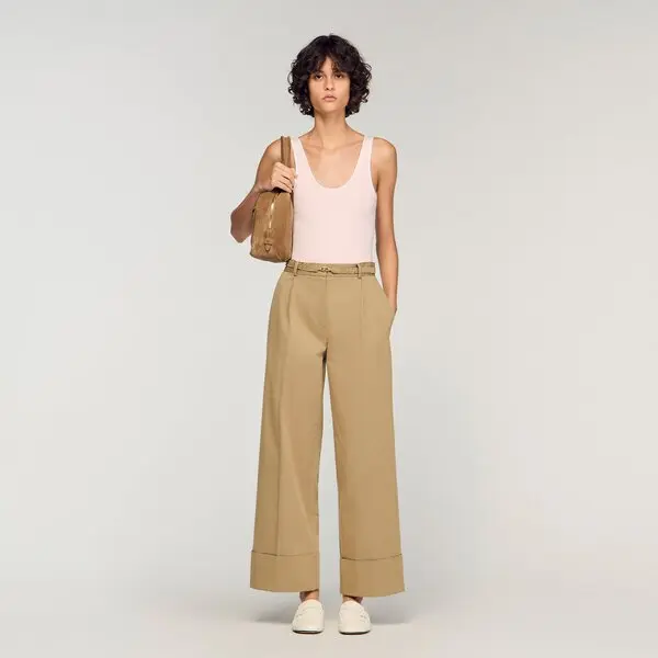 Sandro Wide-leg Pleated Trousers
