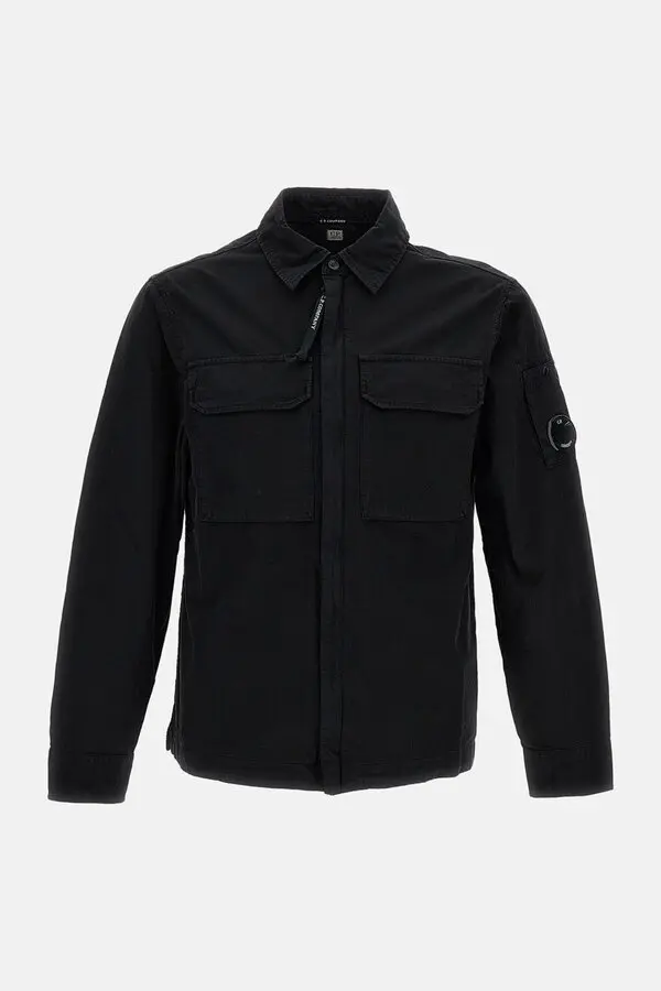 C.P. COMPANY Giacca/camicia Over Con Zip In Gabardine Organico