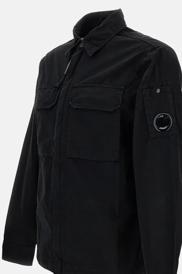 C.P. COMPANY Giacca/camicia Over Con Zip In Gabardine Organico