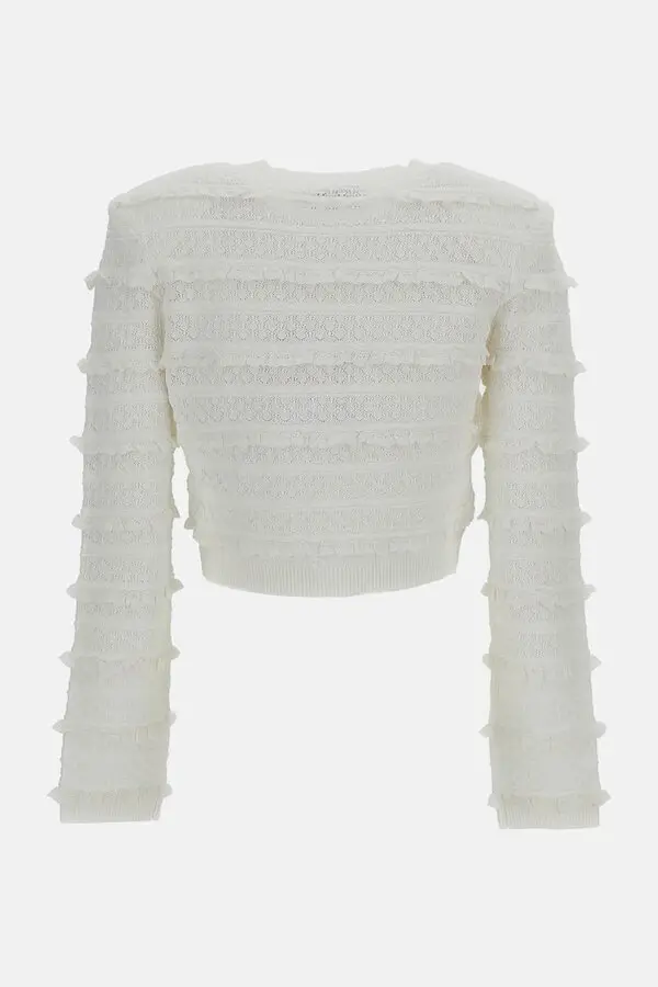 SELF-PORTRAIT Diamond Pointelle Cardigan