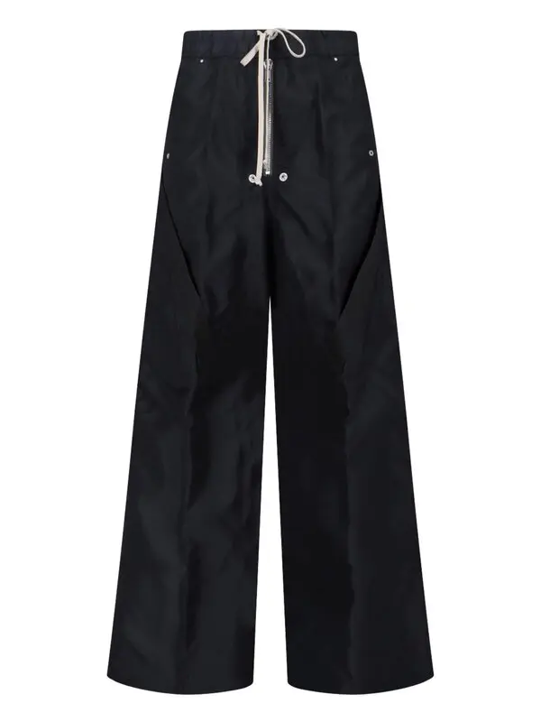 Rick Owens Wide Pants "megastrapped Bolans - Black