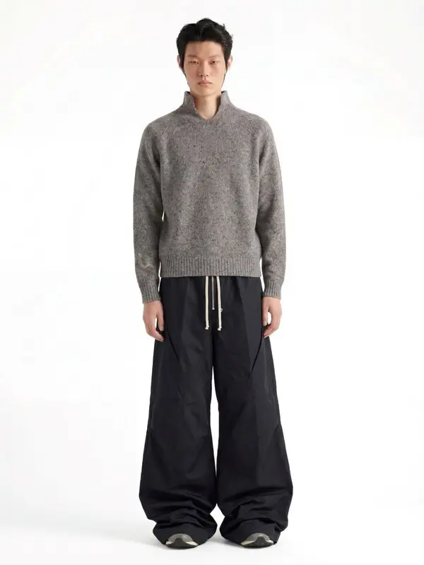Rick Owens Wide Pants "megastrapped Bolans - Black
