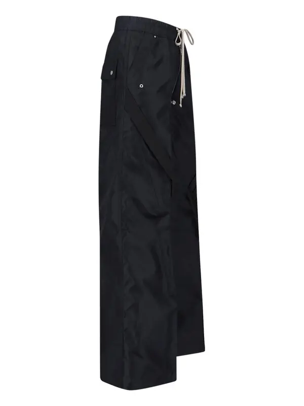 Rick Owens Wide Pants "megastrapped Bolans - Black
