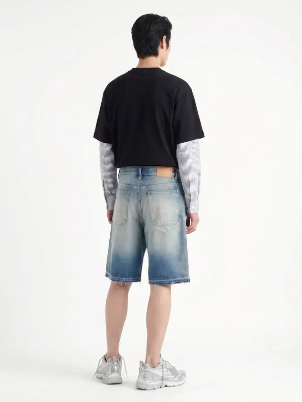 SUNFLOWER Super Wide Denim Shorts - Blue