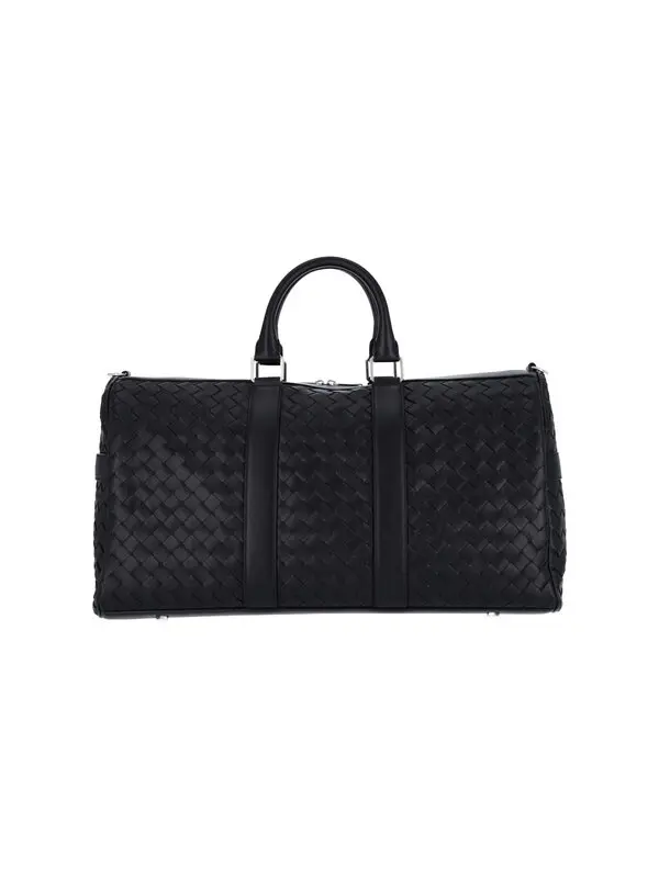 Bottega Veneta Intrecciato Travel Bag - Black