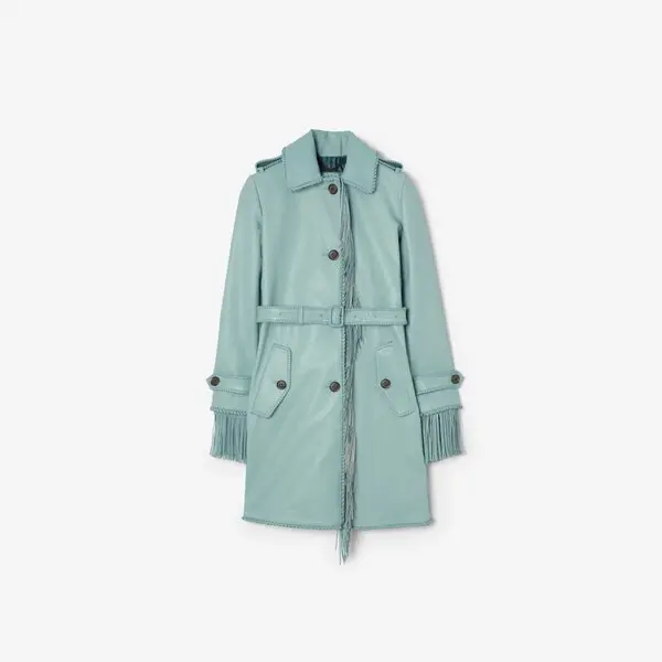 Burberry Leather Fringed Car Coat