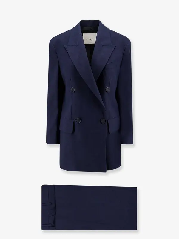 HEVO Rocchetta Linen And Viscose Suit - Blue