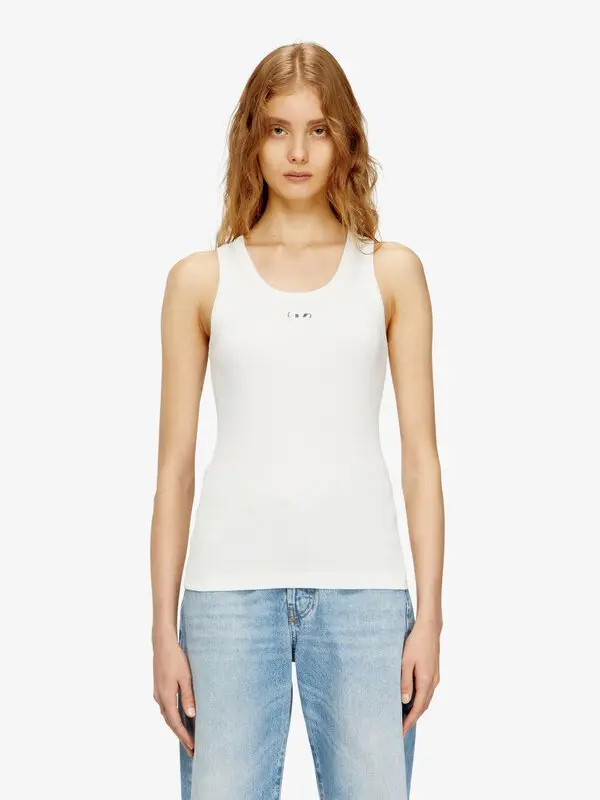 DIESEL® Slim Fit Ribbed Tank Top - White