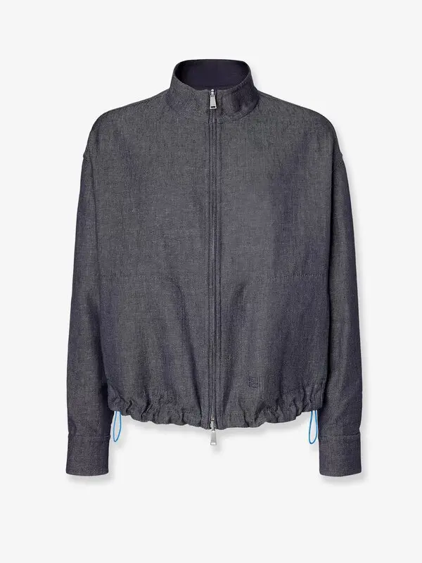 Fendi Reversible Denim Jacket With Embroidered Logo