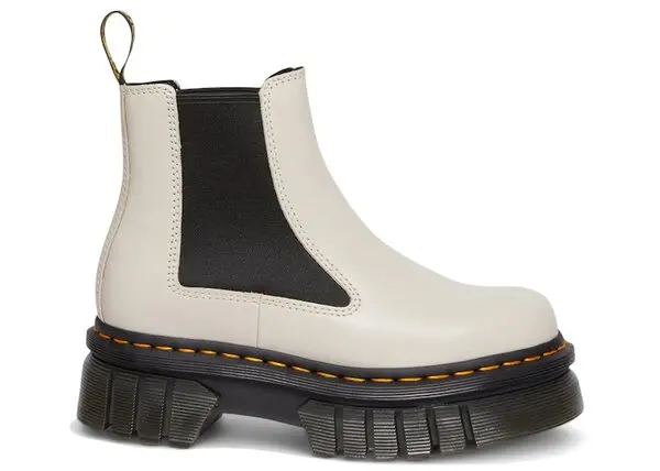 Dr. Martens Audrick Nappa Leather Platform Chelsea Boots - Cobblestone Grey