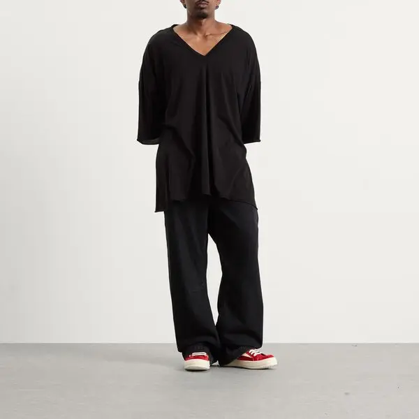 Rick Owens V Neck Tommy T-shirt - Black